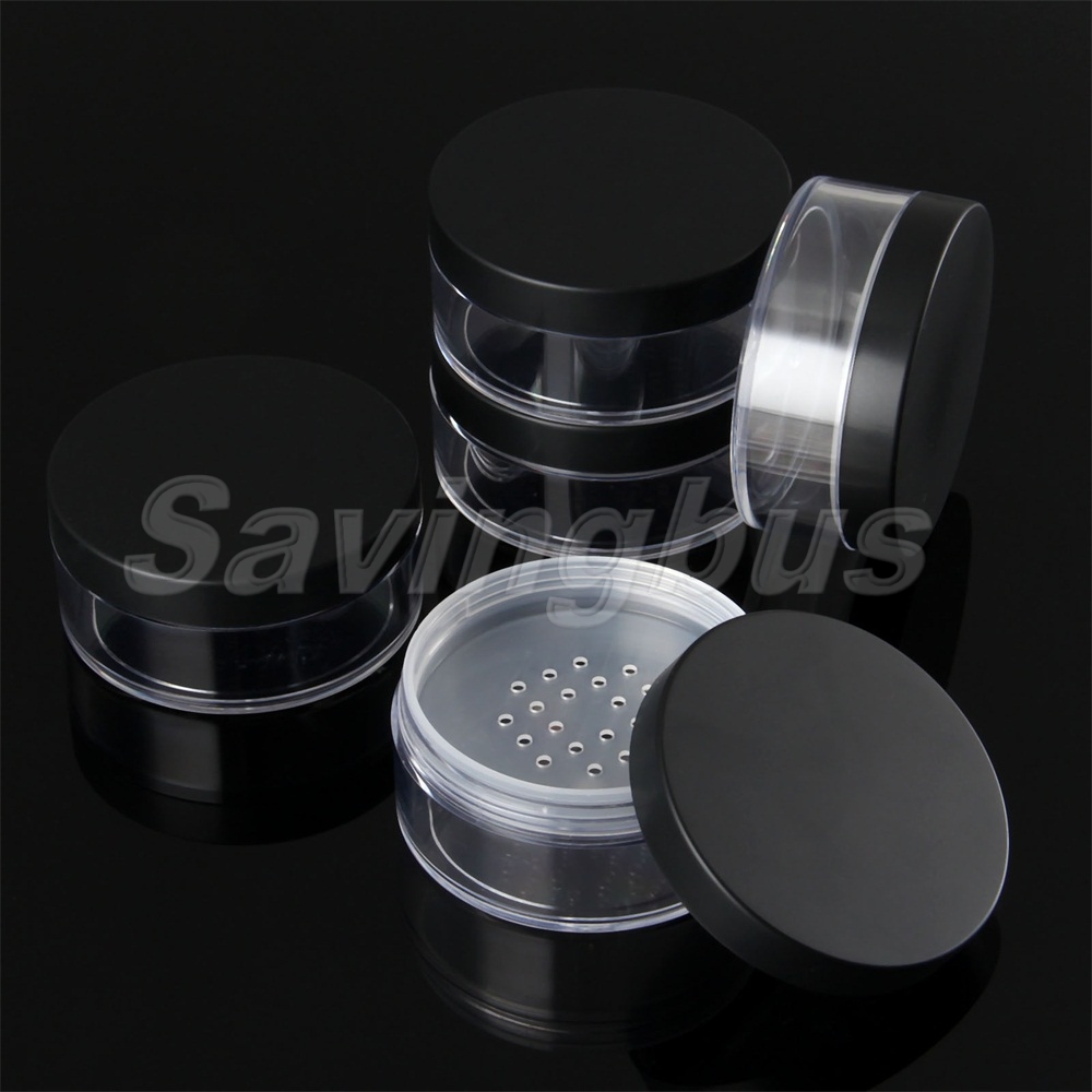 5x 50g Small Plastic Powder Containers Pots Cosmetic Sample Bottle Jars ...